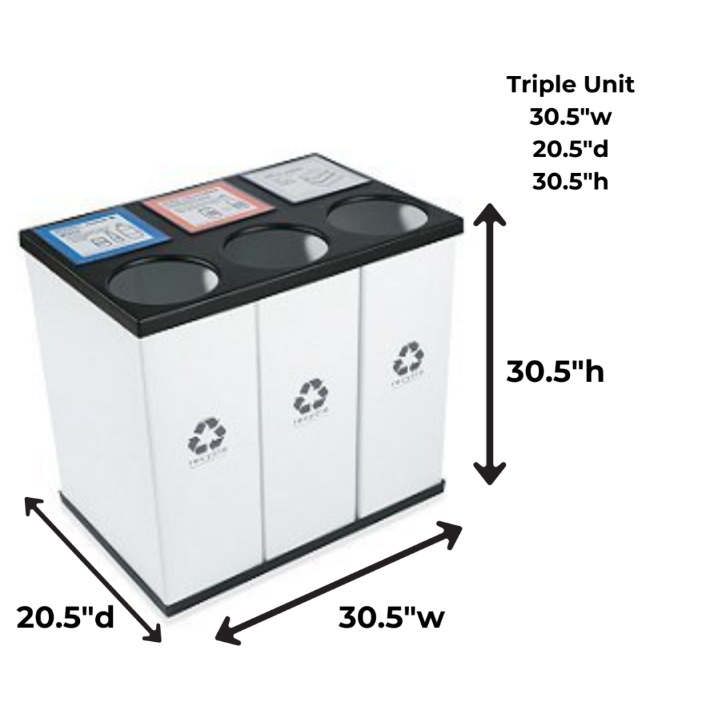 Triple Recycling Bin | RecycleBoxBin By Primex